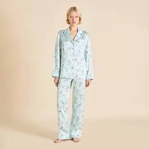 Olivia Von Halle Lila Serafina Floral Pajamas - Blue