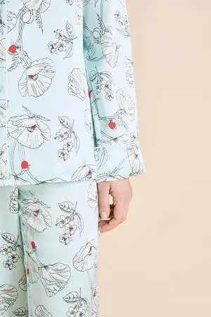 Olivia Von Halle Lila Serafina Floral Pajamas - Blue