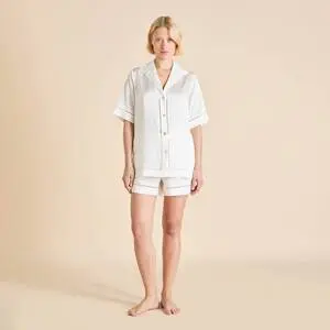 Olivia Von Halle Marlene Pajamas - Ivory