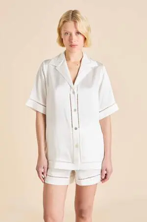 Olivia Von Halle Marlene Pajamas - Ivory