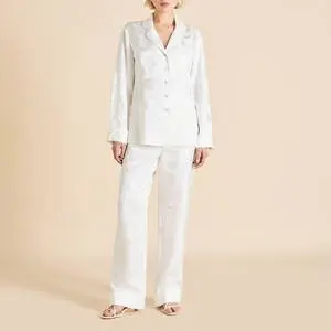 Olivia Von Halle Lila Liliana Floral Pajamas - Ivory
