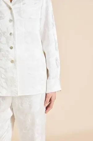 Olivia Von Halle Lila Liliana Floral Pajamas - Ivory