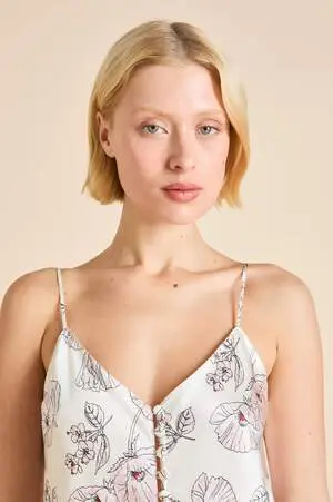 Olivia Von Halle Etta Rosalia Floral Camisole Set - Ivory