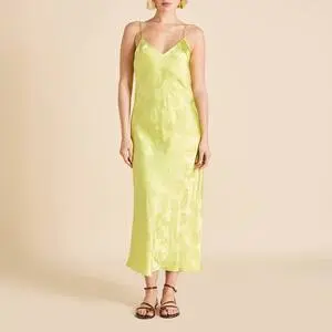 Olivia Von Halle Garbo Ludovica Floral Slip Dress - Green