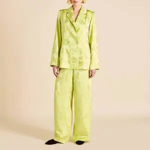 Olivia Von Halle Bianca Ludovica Floral Pajamas - Green
