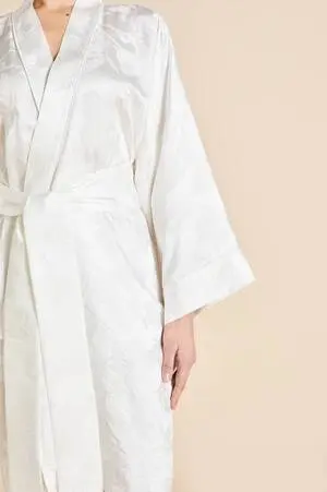 Olivia Von Halle Mimi Liliana Floral Robe - Ivory
