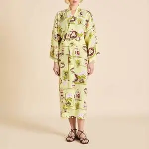 Olivia Von Halle Amaya Aulenti Plate Robe - Green
