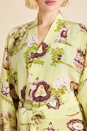 Olivia Von Halle Amaya Aulenti Plate Robe - Green