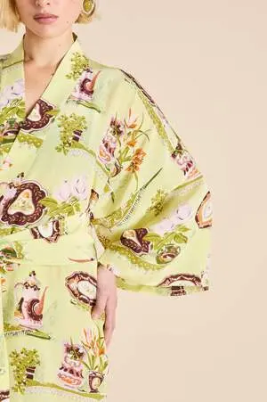Olivia Von Halle Amaya Aulenti Plate Robe - Green