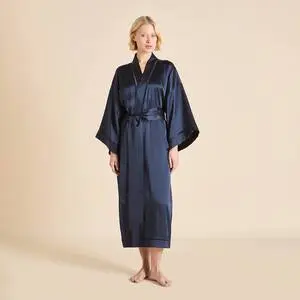 Olivia Von Halle Gloria Navy Robe Navy Blue