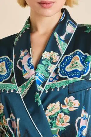 Olivia Von Halle Capability Giotto Plate Robe - Blue