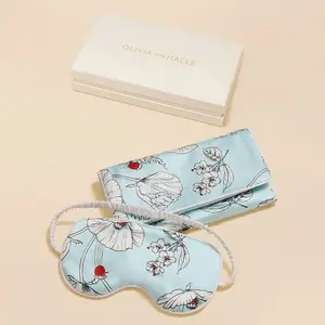 Olivia Von Halle Audrey Serafina Floral Eye Mask - Blue
