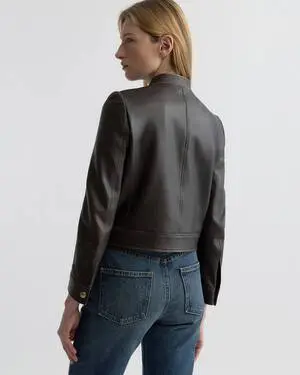 NILI LOTAN Nico Shrunken Leather Jacket