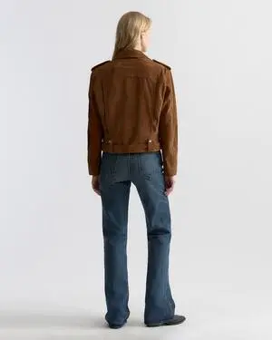 NILI LOTAN Evel Biker Suede Jacket