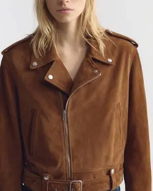NILI LOTAN Evel Biker Suede Jacket - Martora