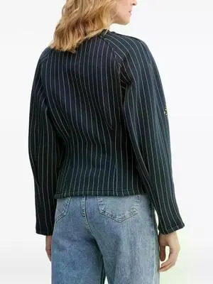 NEVER FULLY DRESSED Striped Embellished Crewneck Sweatshirt