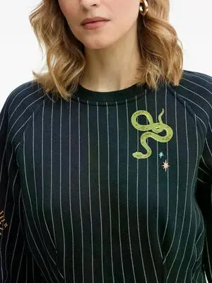 NEVER FULLY DRESSED Striped Embellished Crewneck Sweatshirt