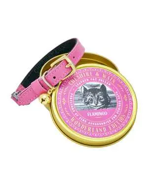 CHESHIRE & WAIN Medium Leather Wonderland Cat Collar - Pink