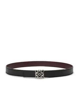 Loewe Leather Reversible Anagram Bombé Belt - Black