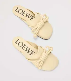 Loewe Lambskin Flamenco Knot Mules - Beige