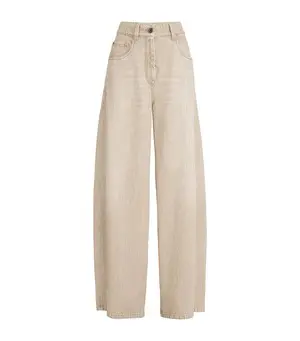 Brunello Cucinelli Wide-leg Jeans - Beige
