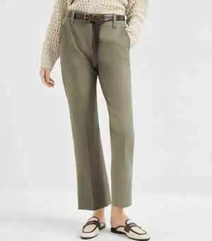 Brunello Cucinelli Stretch-cotton Flared Trousers