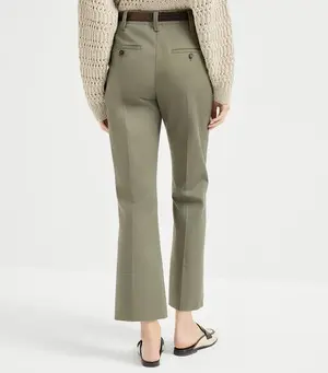 Brunello Cucinelli Stretch-cotton Flared Trousers