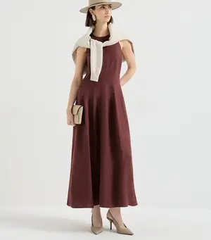 Brunello Cucinelli Twill Maxi Dress
