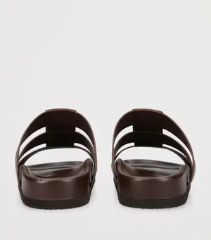 Valentino Garavani Leather Studshield Slides - Brown