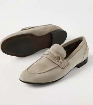 Brunello Cucinelli Suede Horsebit Loafers - Beige