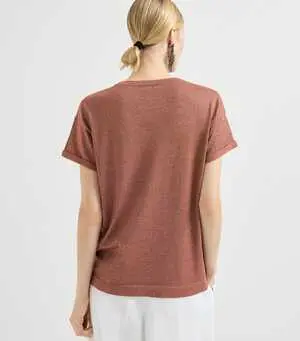 Brunello Cucinelli Cashmere-blend Sparkling T-shirt - Red