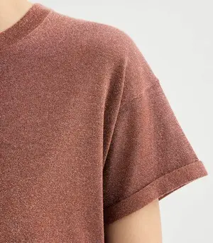 Brunello Cucinelli Cashmere-blend Sparkling T-shirt - Red