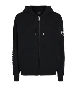 Canada Goose Organic Cotton Graphic Rove Zip-up Hoodie - Black