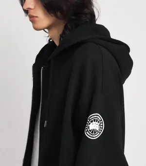 Canada Goose Organic Cotton Graphic Rove Zip-up Hoodie - Black