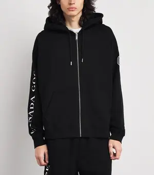 Canada Goose Organic Cotton Graphic Rove Zip-up Hoodie - Black