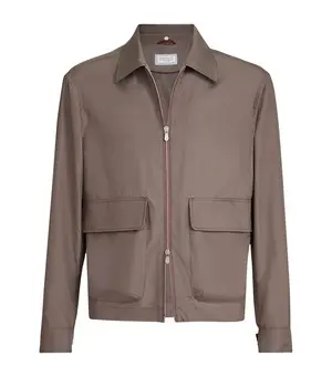 Brunello Cucinelli Silk-blend Water-resistant Jacket - Brown