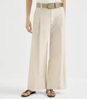 Brunello Cucinelli Cotton-blend A-line Trousers