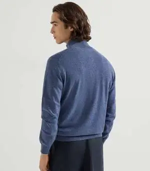 Brunello Cucinelli Cashmere Half-zip Sweater - Blue
