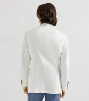 Brunello Cucinelli Linen-wool Single-breasted Blazer - White