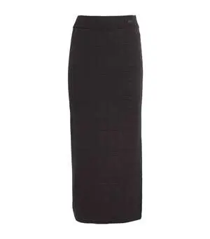 Agnona Wool-blend Midi Skirt - Brown