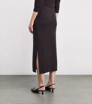 Agnona Wool-blend Knit Midi Skirt