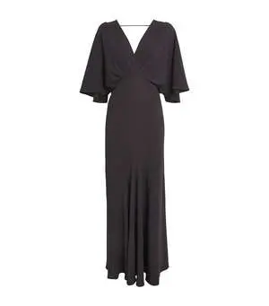 Agnona Twist-detail Maxi Dress - Brown
