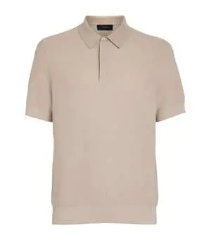 VINCE Wool-blend Jacquard Polo Shirt