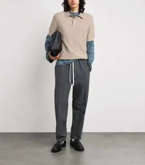 Vince Wool-blend Jacquard Polo Shirt