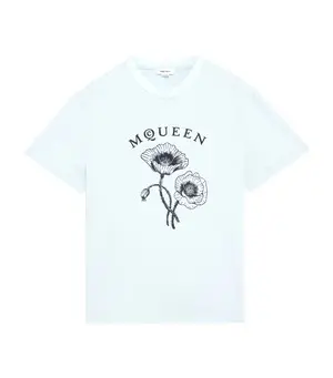 Alexander McQueen Cotton Poppy Logo T-shirt - Neutral