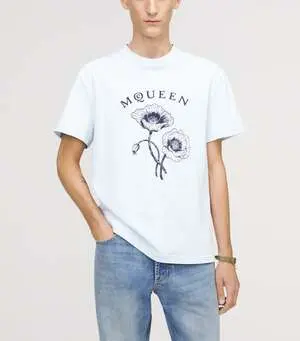 Alexander McQueen Cotton Poppy Logo T-shirt - Neutral