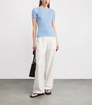Agnona Cotton-silk Ribbed Top