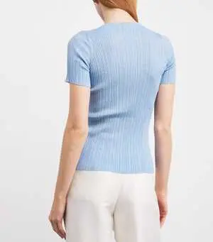 Agnona Cotton-silk Ribbed Top