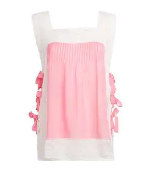 Loretta Caponi Silk Fiocchini Top - Pink