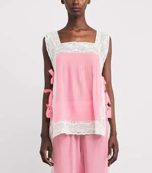 Loretta Caponi Silk Fiocchini Top